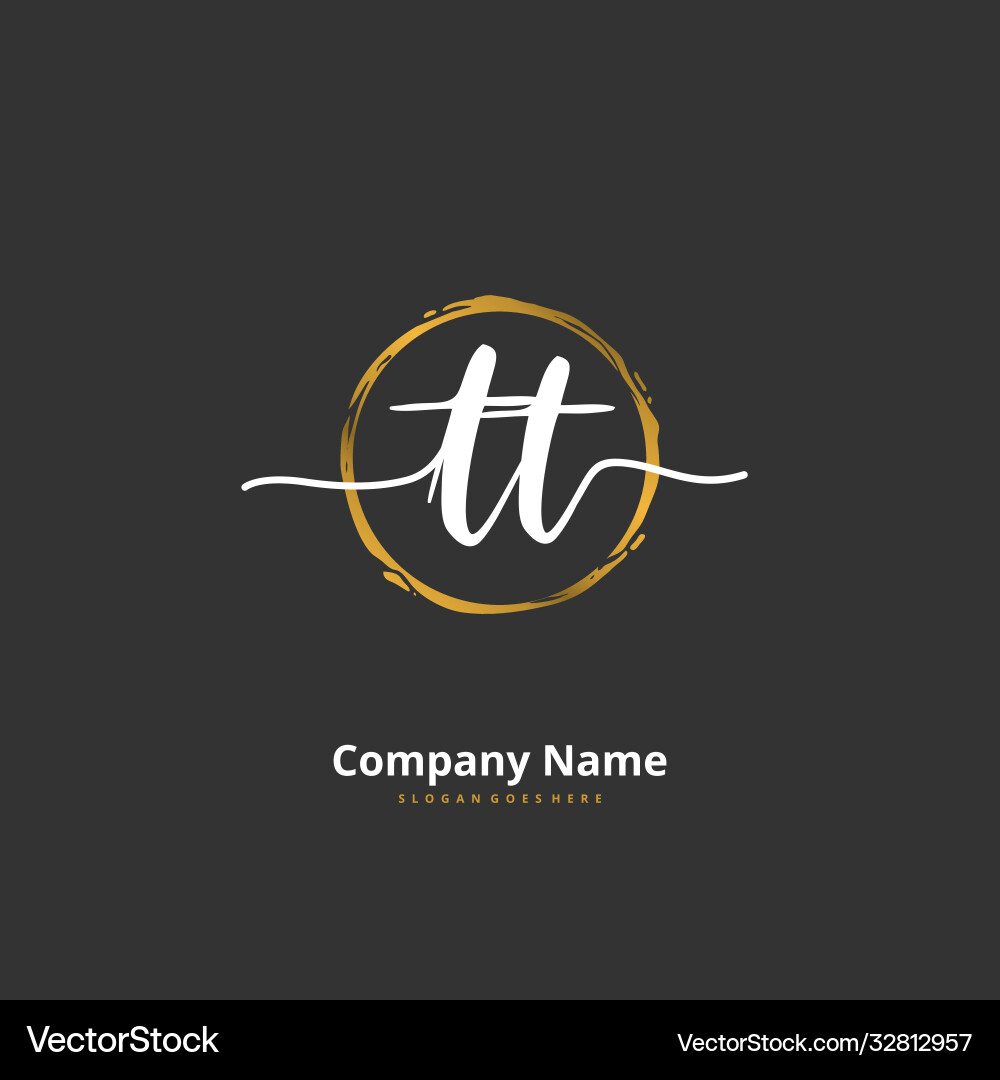 T tt initial handwriting and signature logo Vector Image