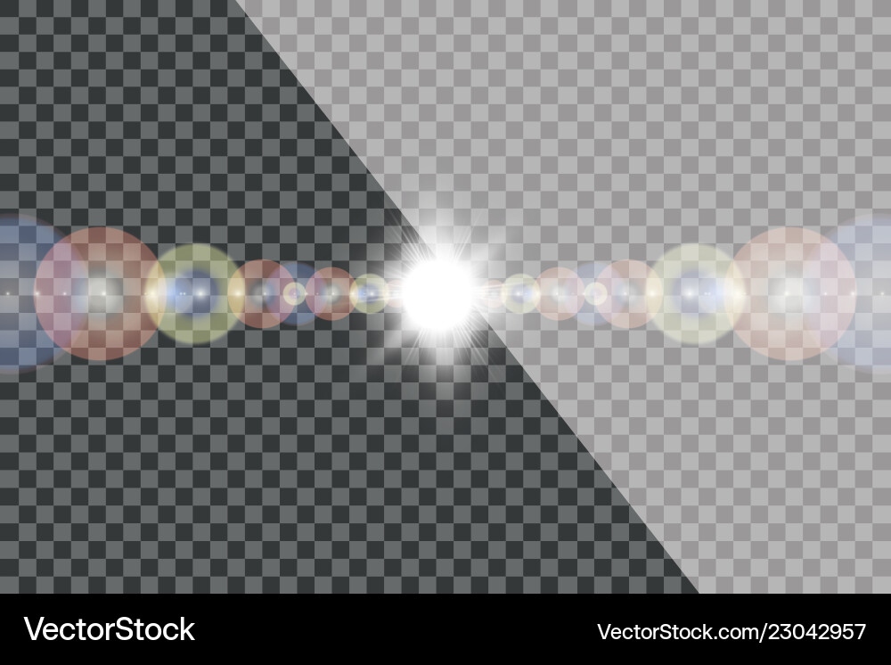 Transparentes Sonnenlicht Speziallinsen-Flack Vektorbild