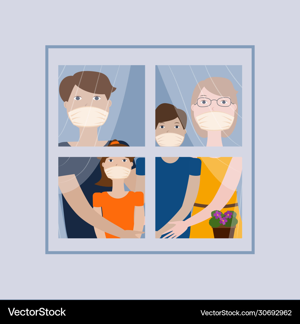 A family parents with two Royalty Free Vector Image