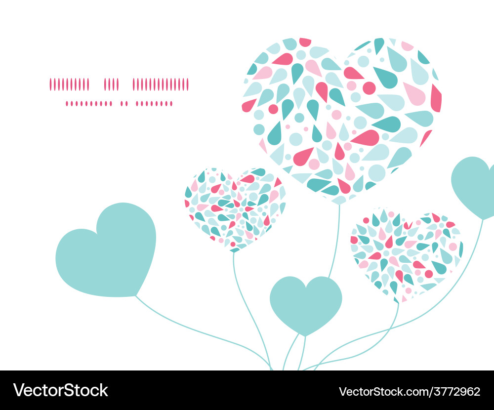 Abstract colorful drops heart symbol frame Vector Image