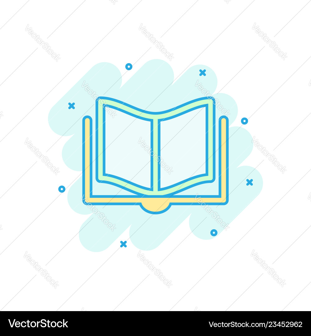 Book education icon in comic style literature Vector Image