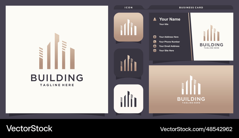 Building logo design for business premium Vector Image