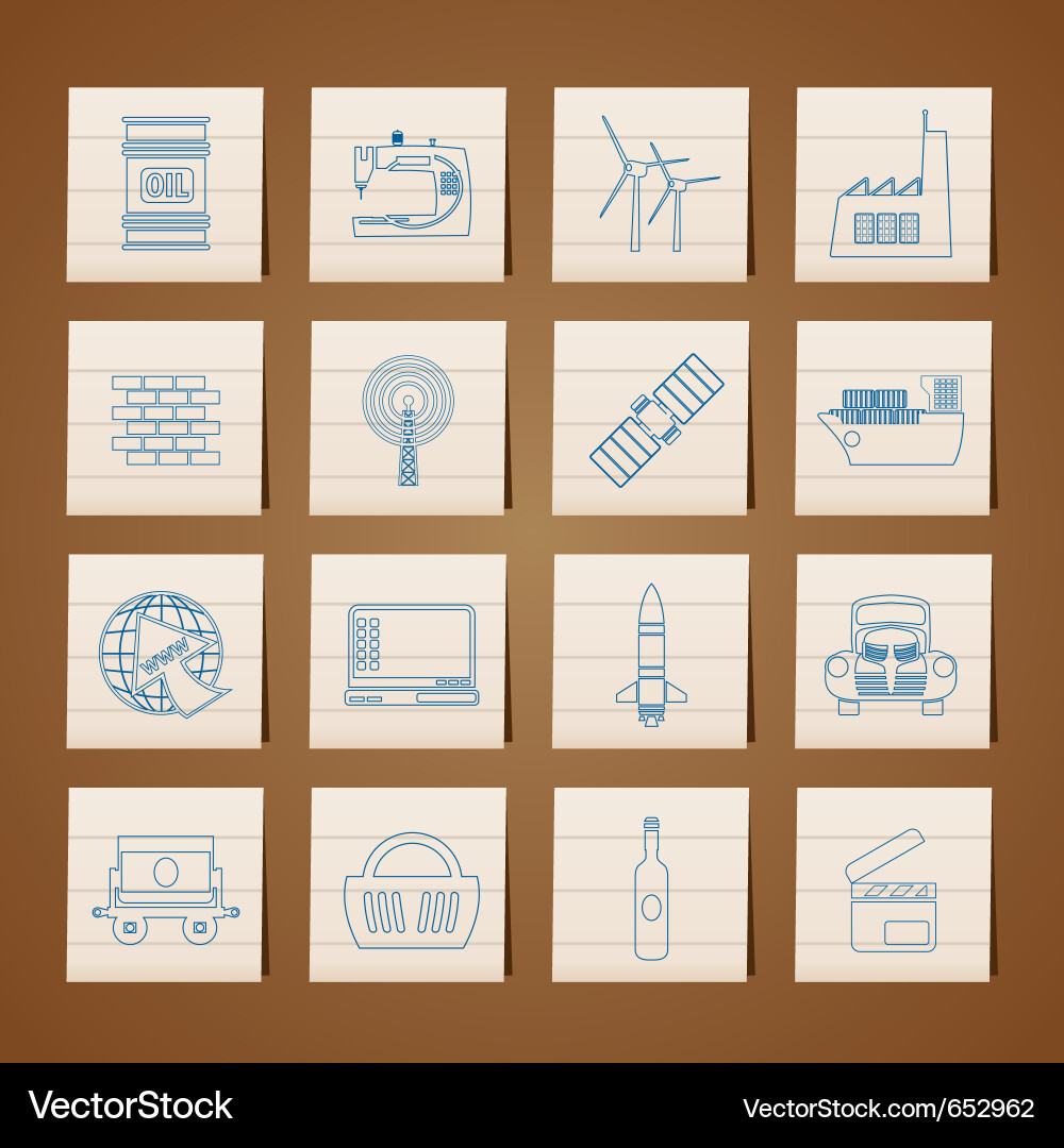 Business and industry icons Royalty Free Vector Image