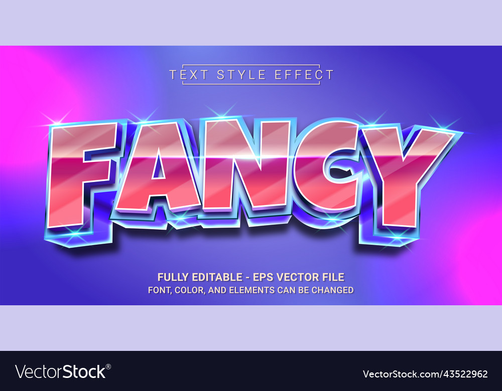Fancy text style effect editable graphic text Vector Image