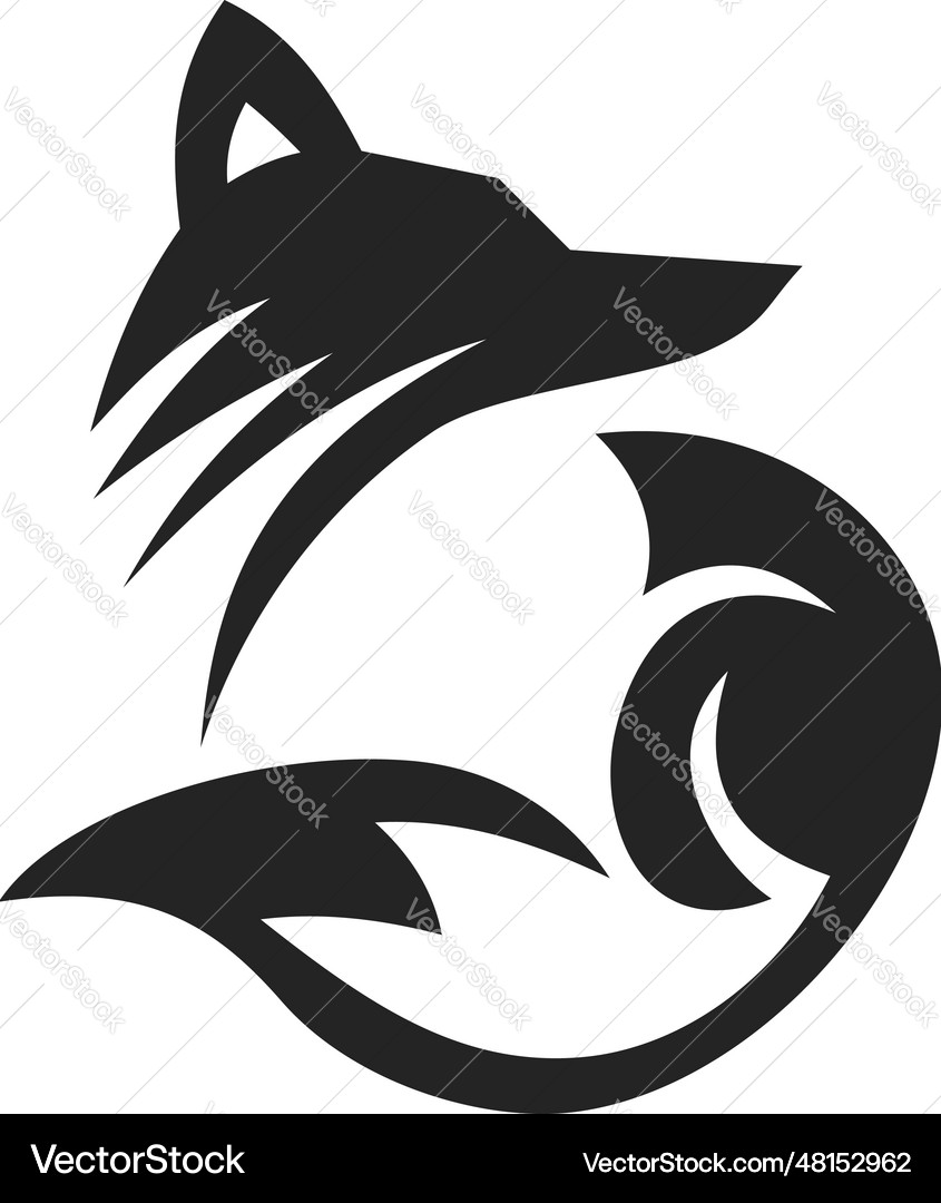 Fox logo template isolated icon brand identity Vector Image