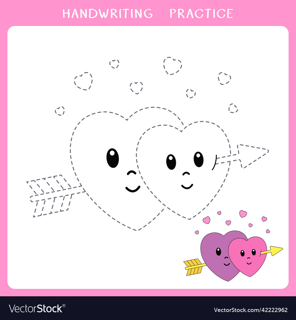 Handwriting practice sheet Royalty Free Vector Image