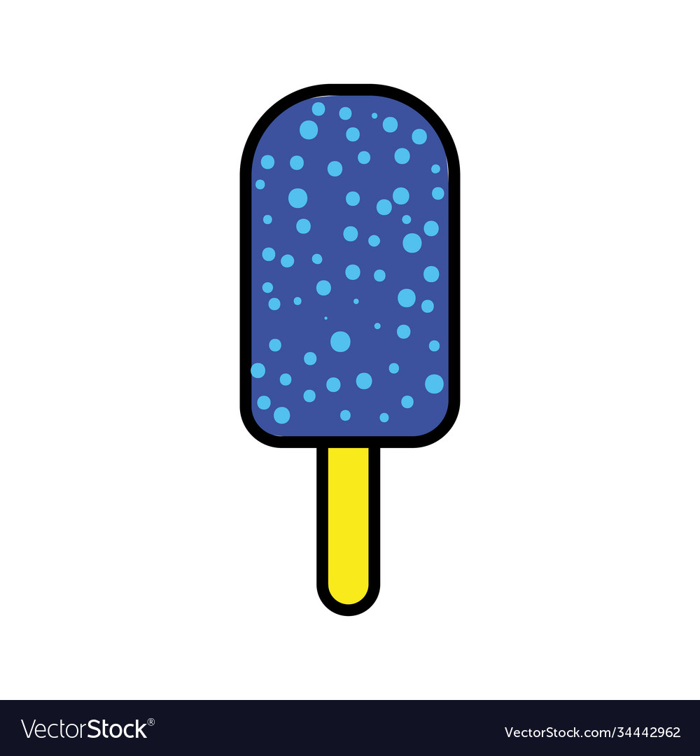 Ice cream in stick pop art style icon Royalty Free Vector