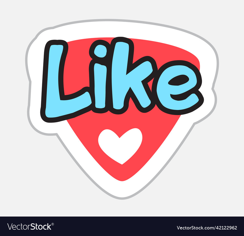Like sticker in retro style Royalty Free Vector Image