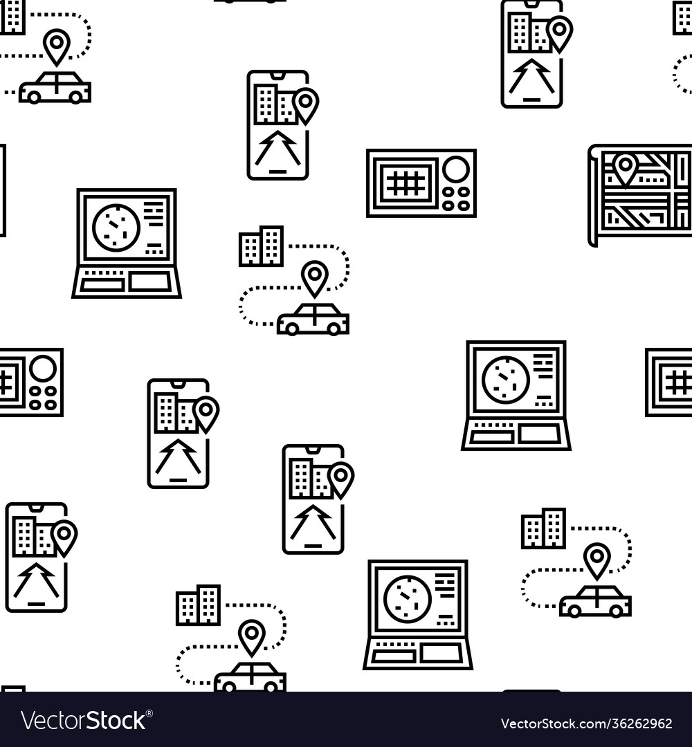 Map location system seamless pattern Royalty Free Vector