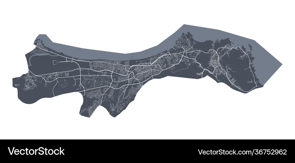 Muscat map detailed map city poster Royalty Free Vector