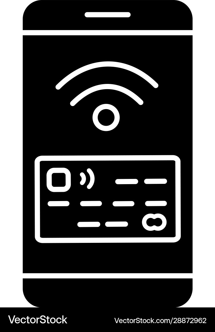 Nfc smartphone signal glyph icon Royalty Free Vector Image