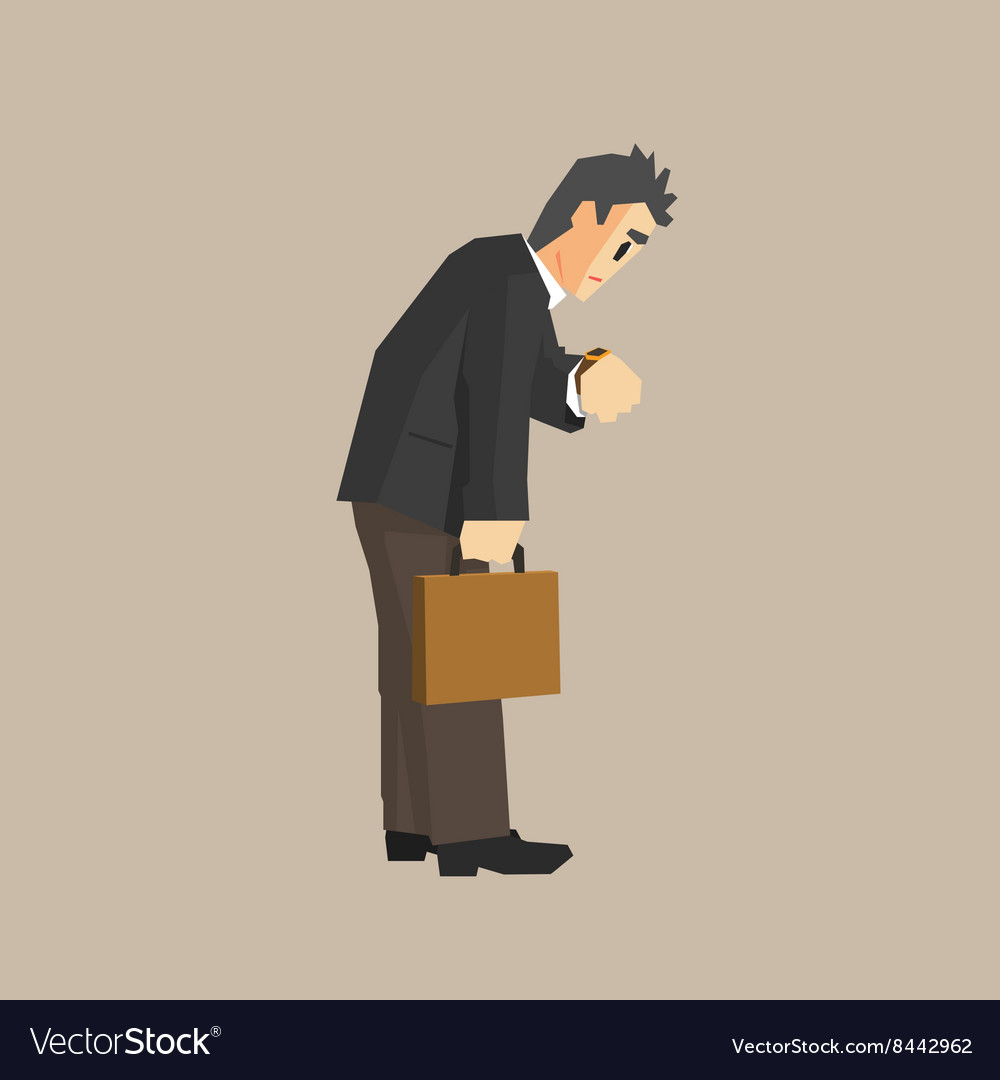 Office Worker Checking The Time Royalty Free Vector Image