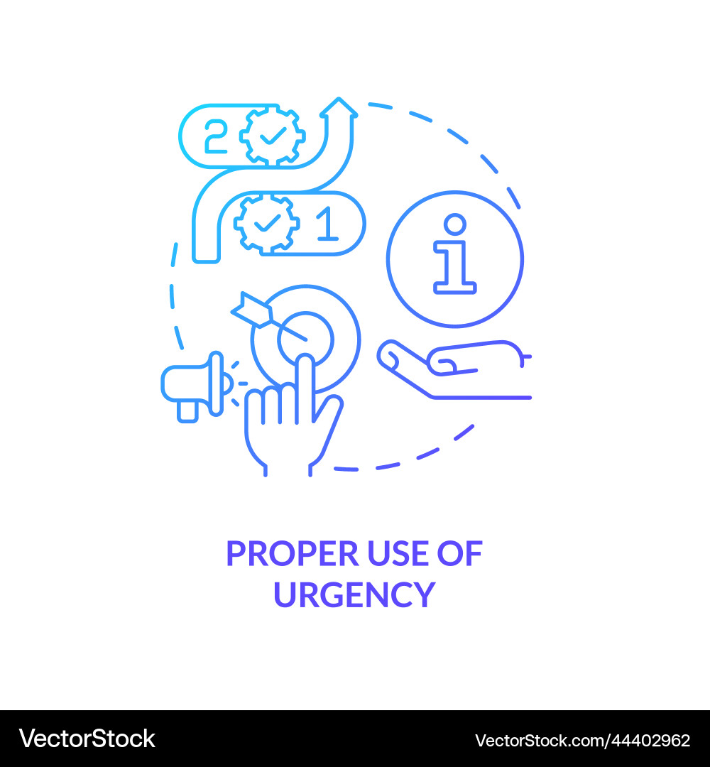 Right use of urgency concept blue gradient icon Vector Image