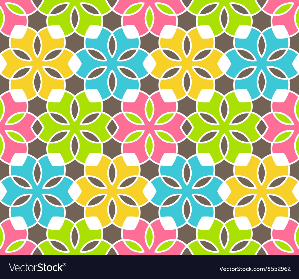 Seamless bright fun abstract ornament pattern Vector Image Seamless bright fun abstract ornament pattern Vector Image
