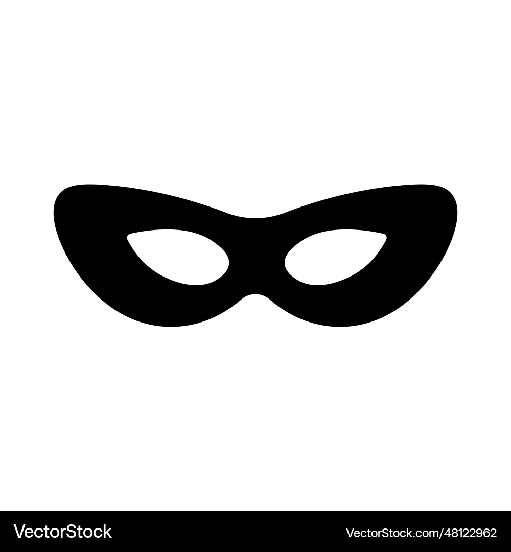 Superhero mask black icon silhouette hero Vector Image