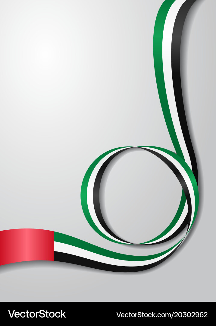 United arab emirates flag wavy background Vector Image