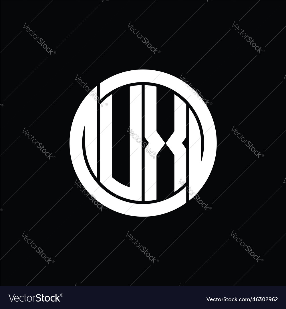 Ux logo monogram shield inside circle shape Vector Image