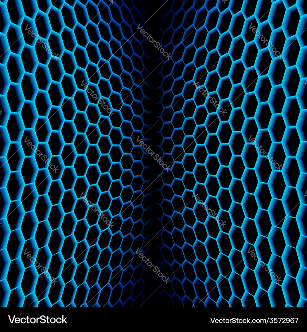 Abstract wavy net with hex cells Royalty Free Vector Image