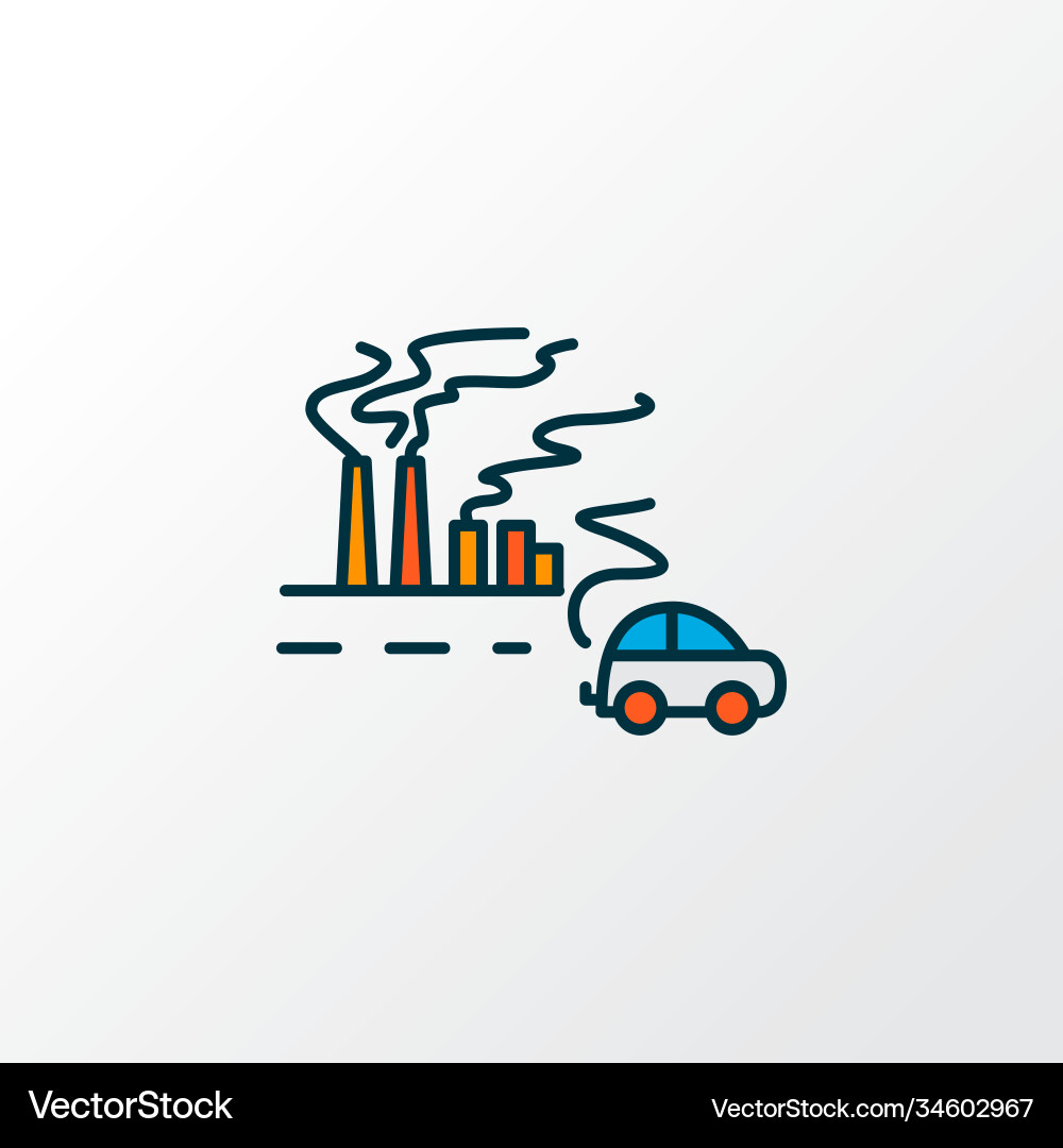 Air pollution icon colored line symbol premium Vector Image