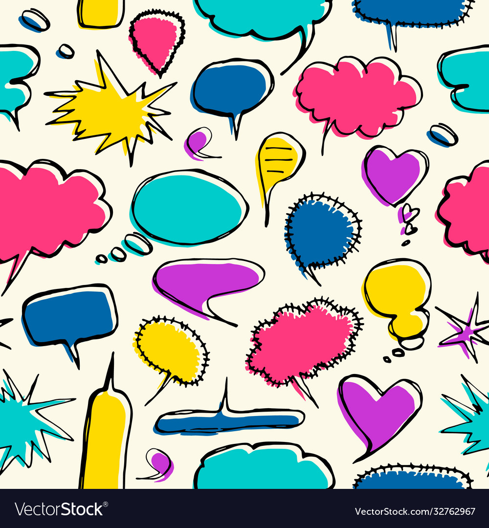 Bright speech bubble seamless pattern Royalty Free Vector