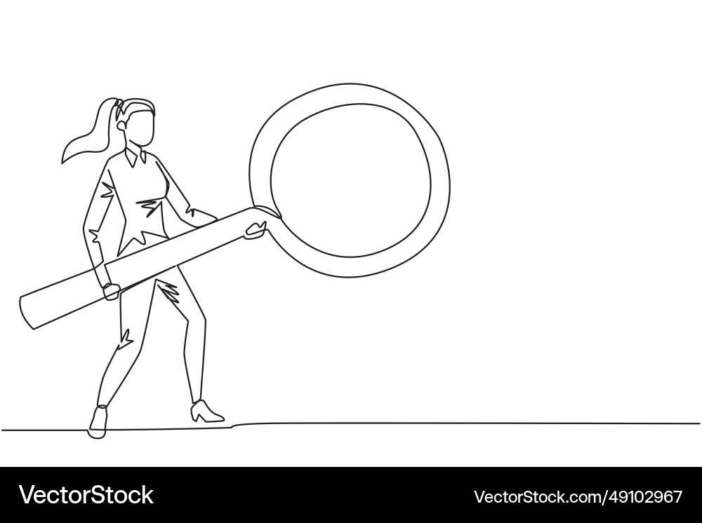 Continuous one line drawing businesswoman Vector Image