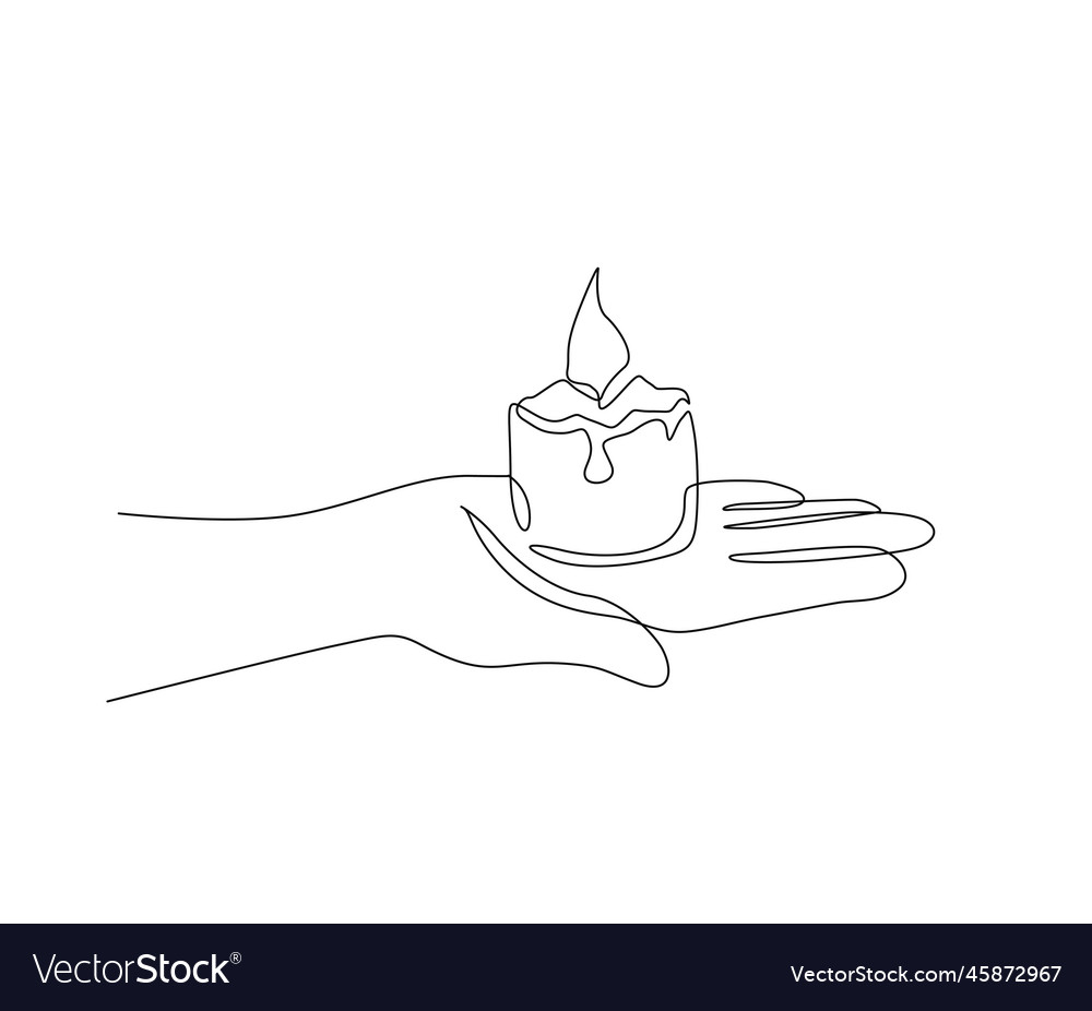 Continuous one line drawing of hand holding Vector Image