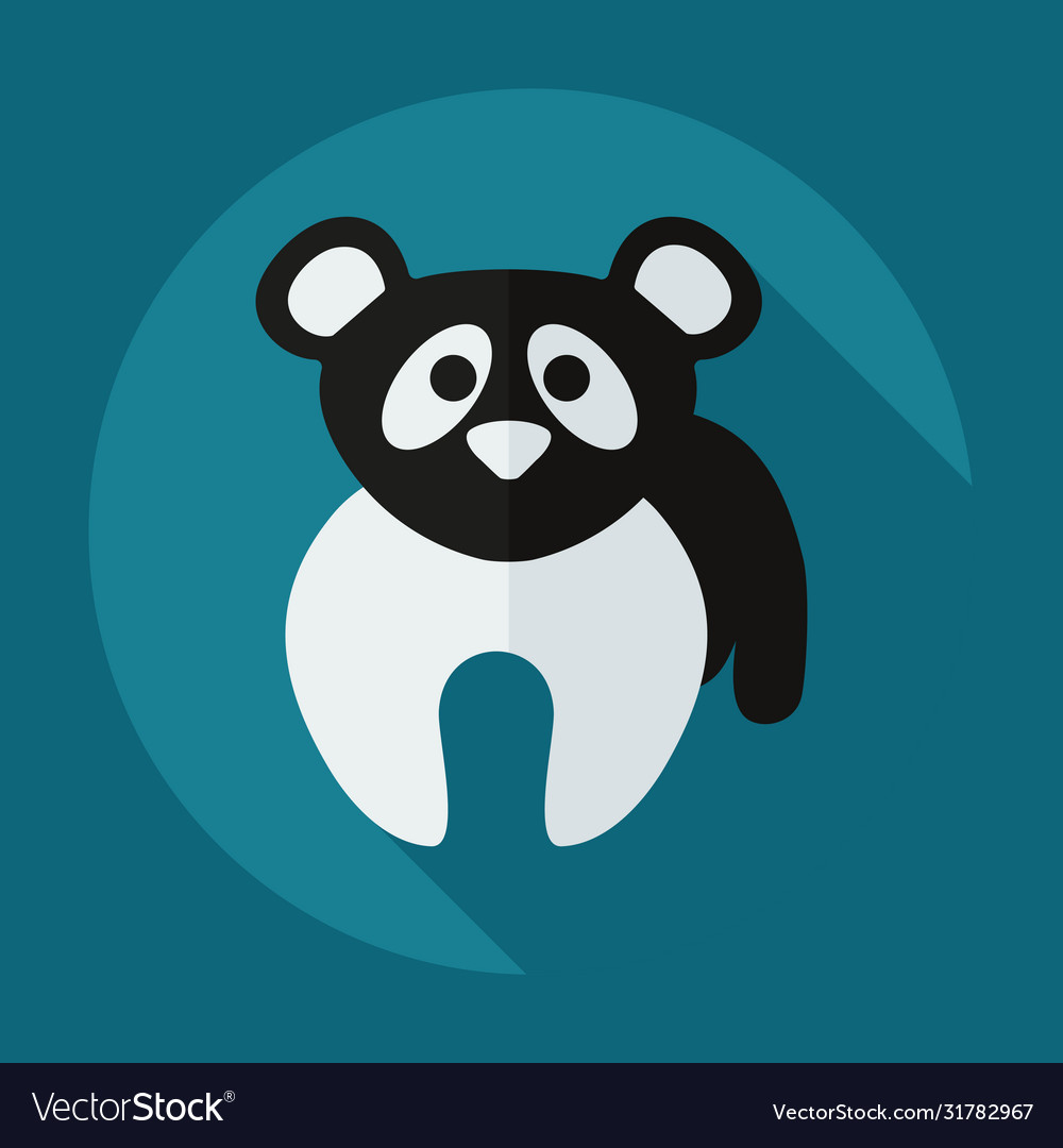 Flat modern design with shadow icons pandas Vector Image