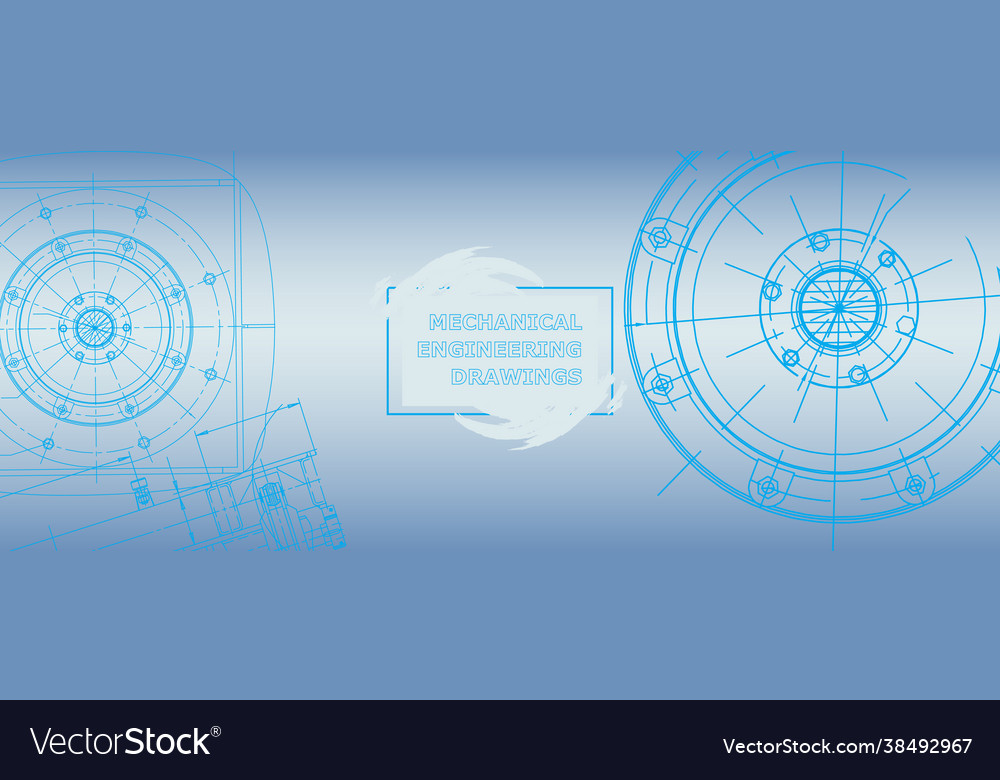 Mechanical engineering drawing Royalty Free Vector Image