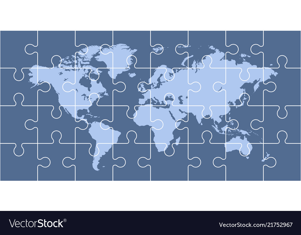 Puzzle world map Royalty Free Vector Image - VectorStock