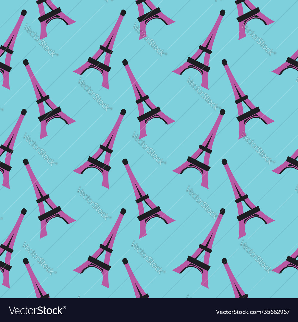 Small eiffel tower seamless pattern on a light Vector Image Small eiffel tower seamless pattern on a light Vector Image