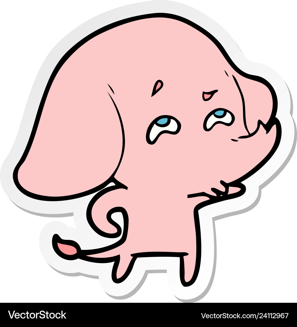 Sticker of a cartoon elephant remembering Vector Image