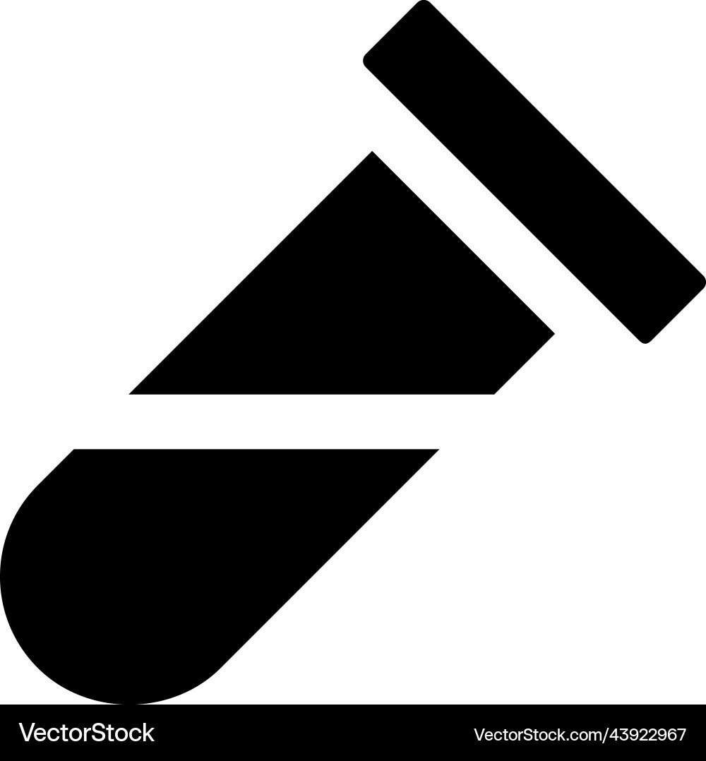 Test tube black glyph ui icon Royalty Free Vector Image
