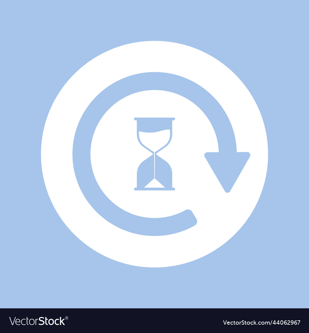Time management icon concept with cycle arrow Vector Image