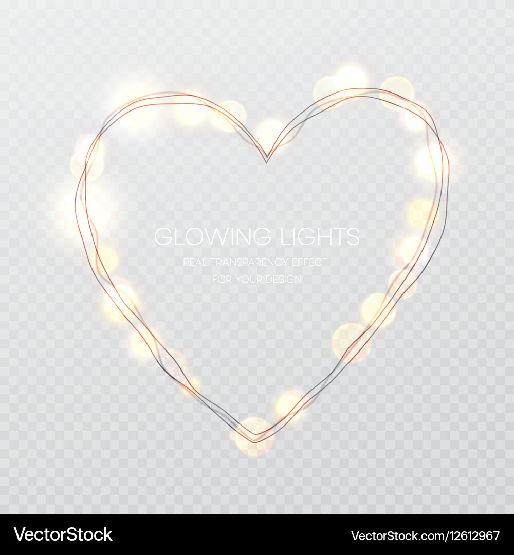 Valentines day glowing lights heart Royalty Free Vector