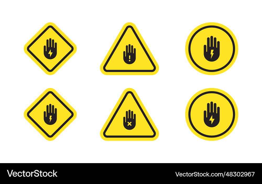 Warning sign caution signs set hazardous symbols Vector Image
