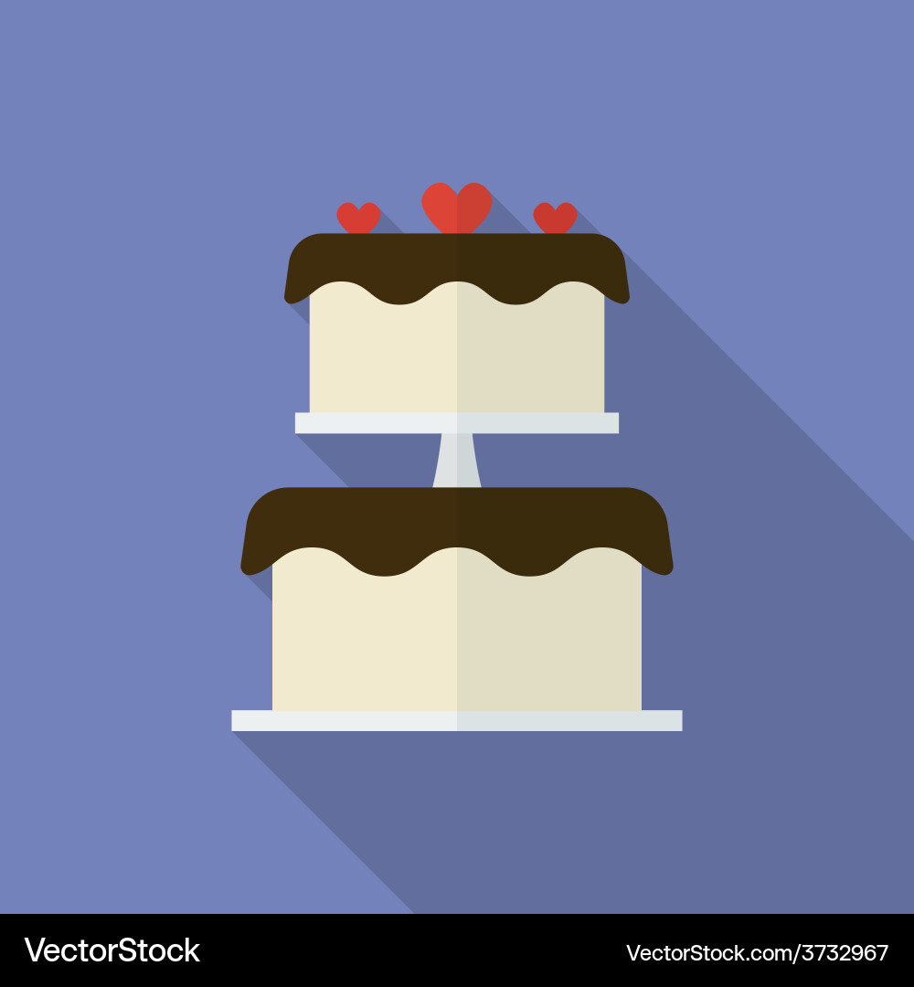 Wedding cake or festive flat style icon Royalty Free Vector
