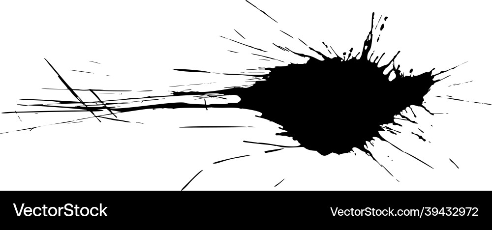 Black ink watercolor drop on white background Vector Image