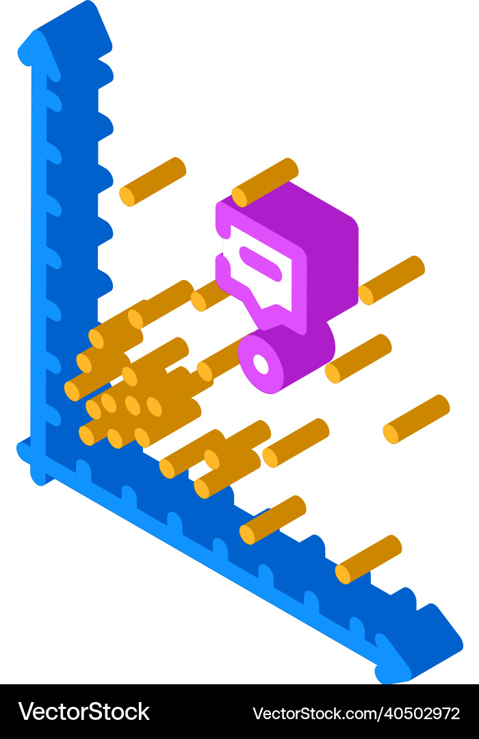 Dot plot visualization isometric icon Royalty Free Vector