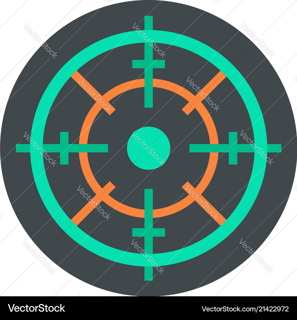 Gun target icon flat style Royalty Free Vector Image