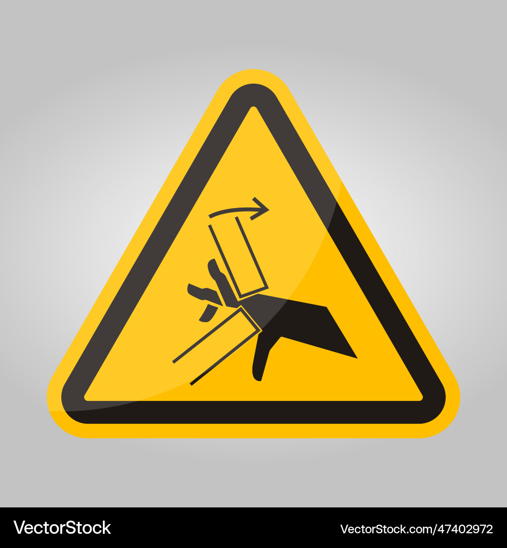 Hand crush pinch point symbol sign isolate Vector Image