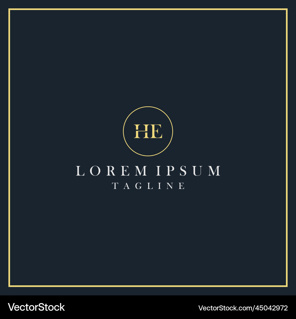 He circle logo Royalty Free Vector Image - VectorStock