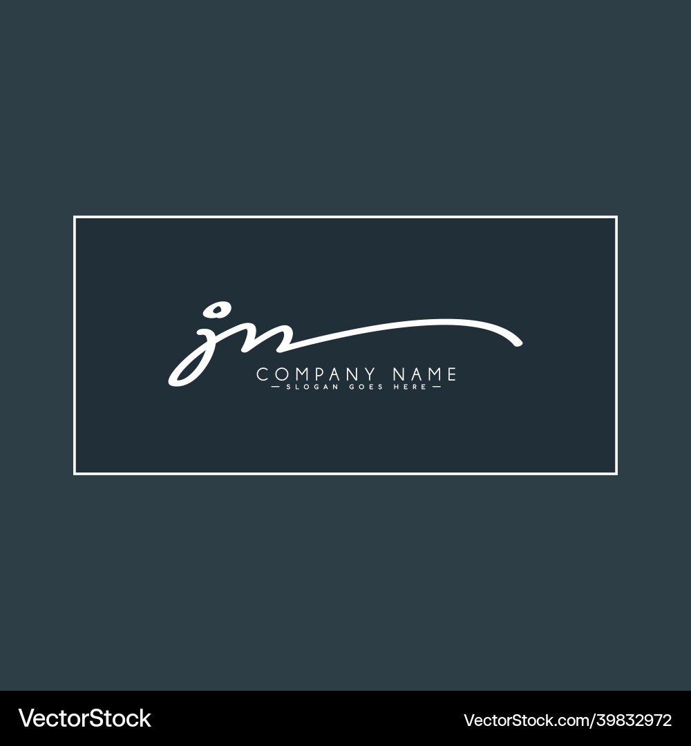 Initial letter jn logo handwritten signature Vector Image