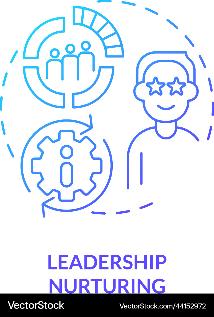 Leadership nurturing blue gradient concept icon Vector Image