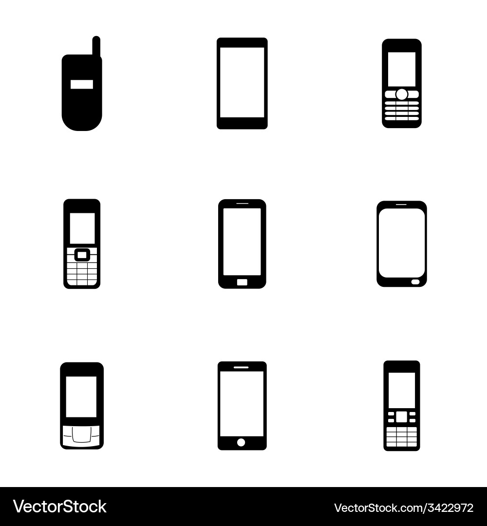 Mobile icons set Royalty Free Vector Image - VectorStock