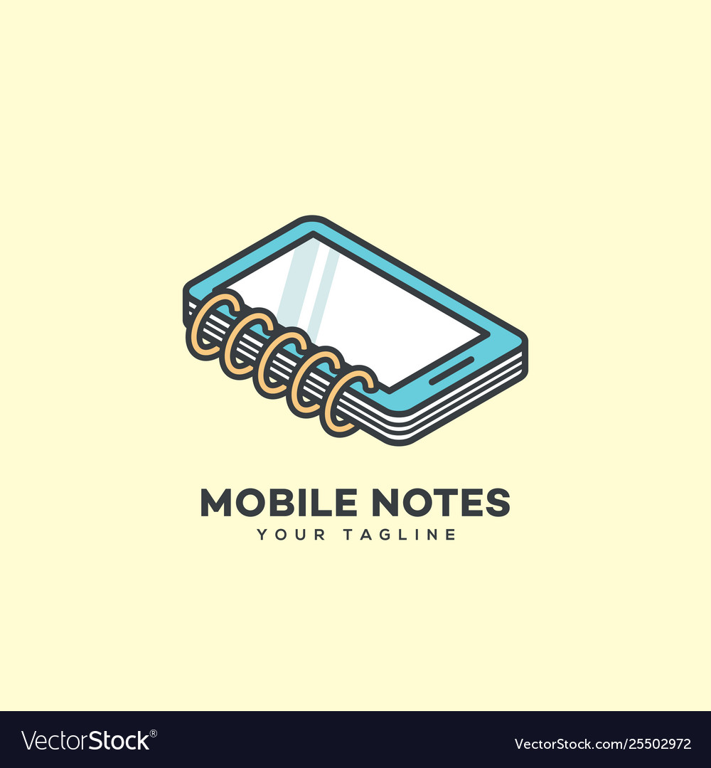 Mobile notes logo Royalty Free Vector Image - VectorStock