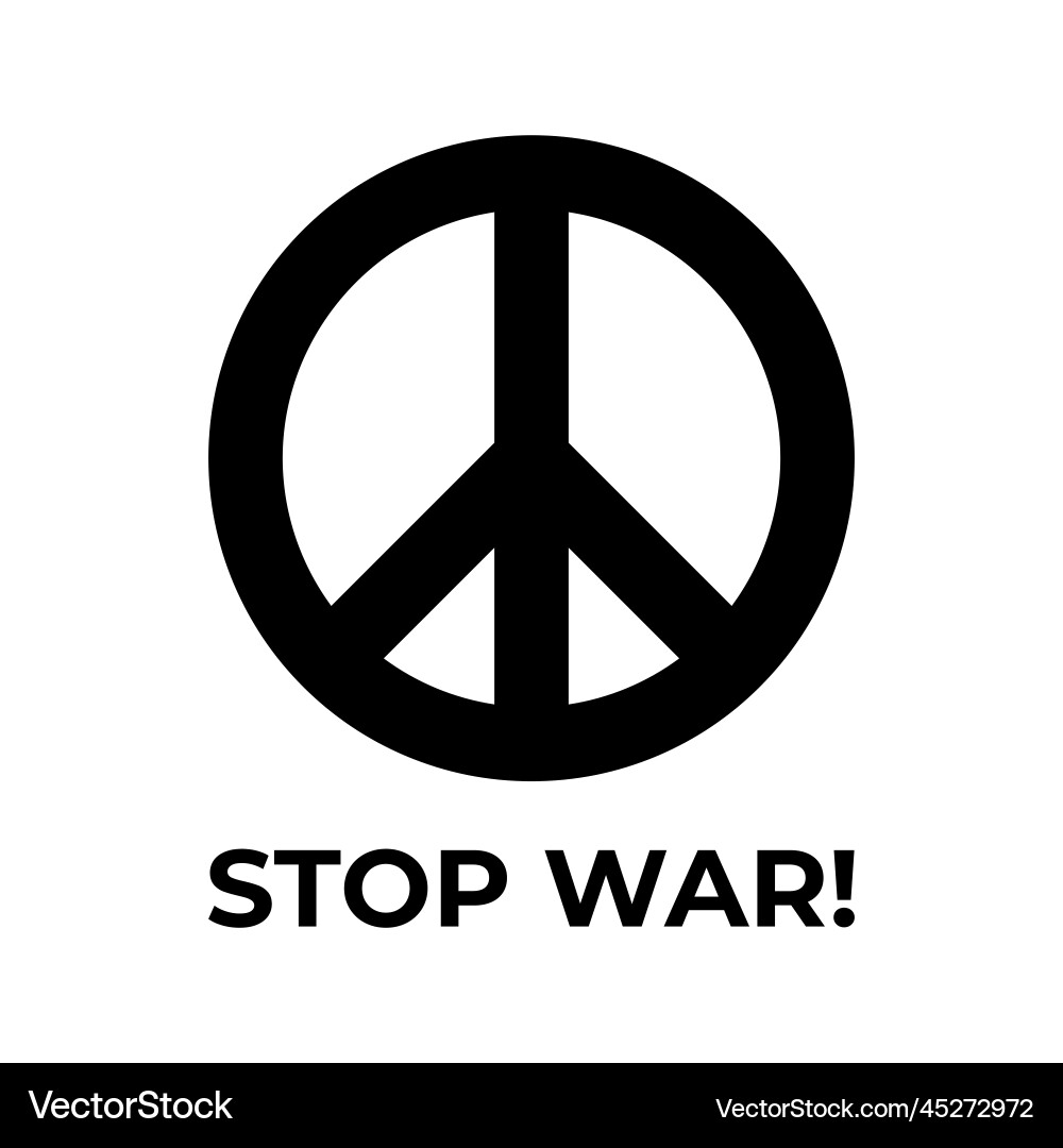 Peace symbol stop war stop war symbol icon Vector Image