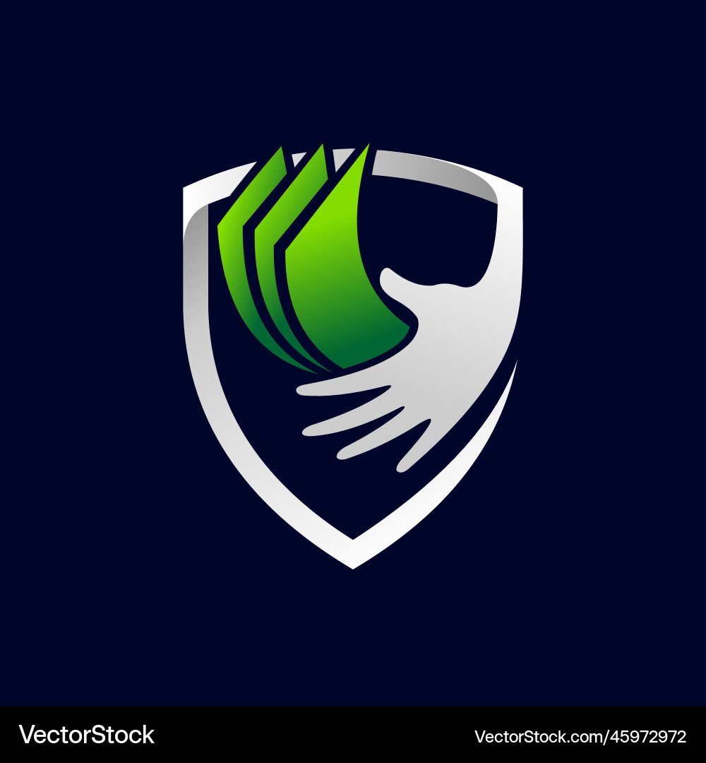 Protect money logo with hand and shield concept Vector Image