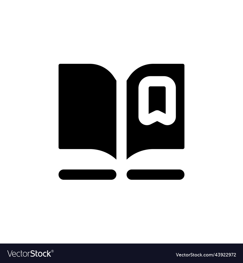Reading e book black glyph ui icon Royalty Free Vector Image