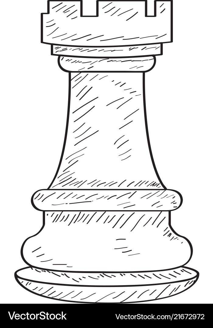 Retro sketch a rook chess piece Royalty Free Vector Image