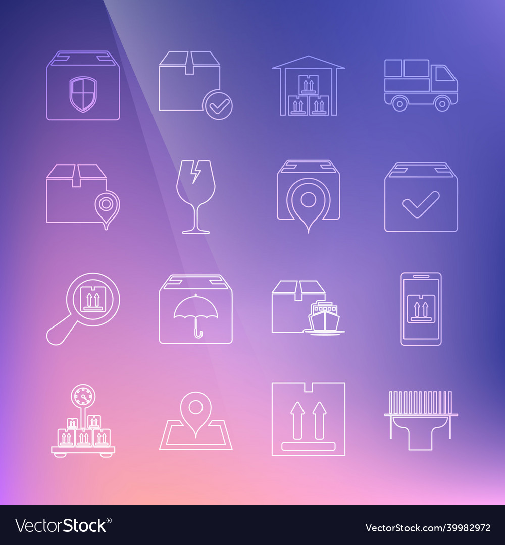 Set line scanner scanning bar code mobile Vector Image